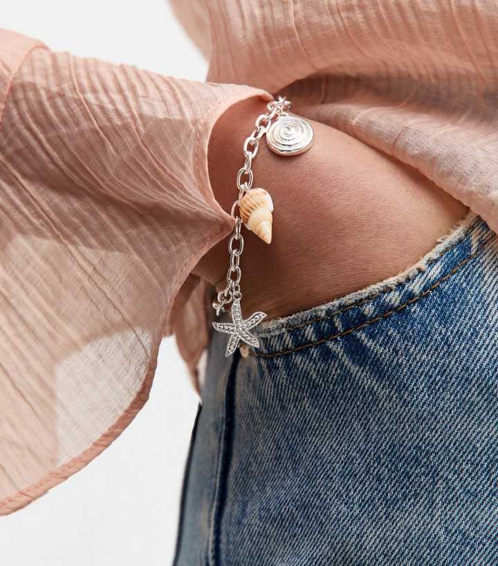 Silver Tone Shell Charm Bracelet | New Look