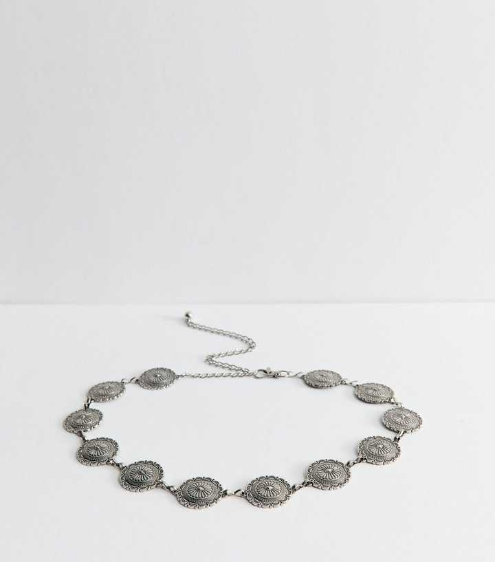 Silver Disc Chain Belt | New Look