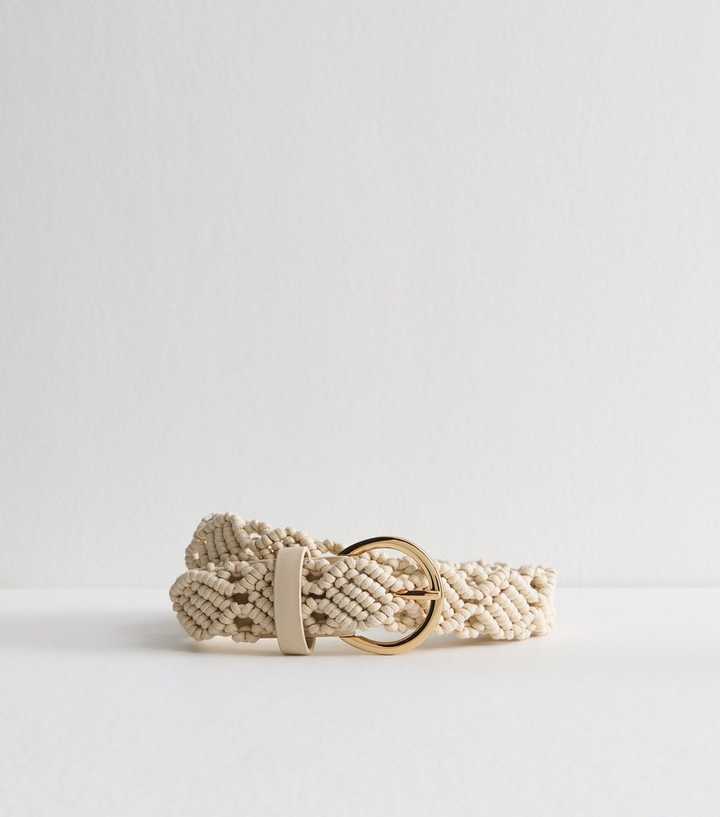 Cream Crochet Belt | New Look