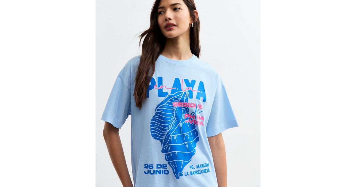 Blue Shell Graphic Print T-Shirt | New Look