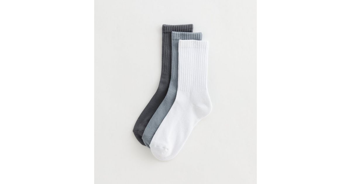 Pack of 3 Blue Tonal Tube Socks | New Look