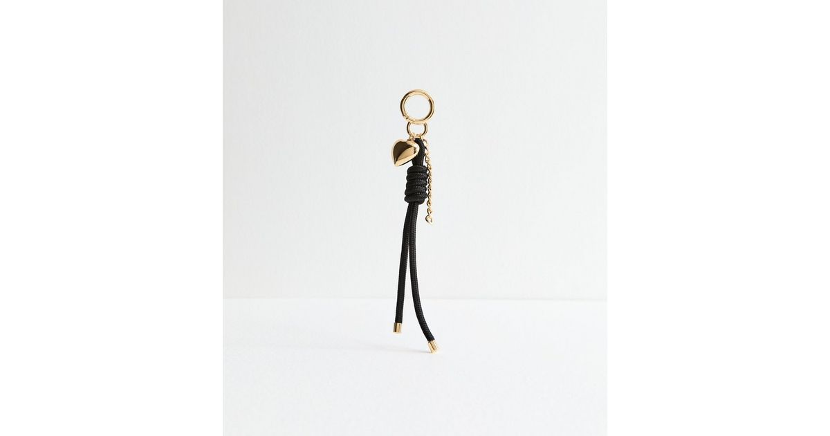 Gold Heart Knotted Bag Charm | New Look