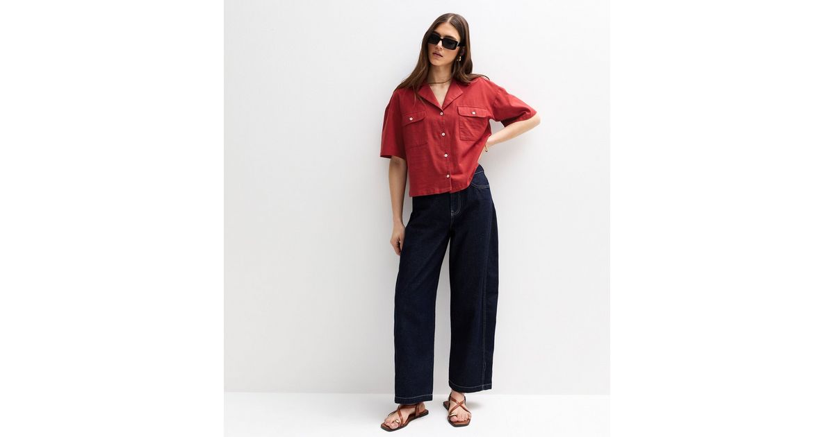 Red Oversized Boxy Fit Shirt | New Look