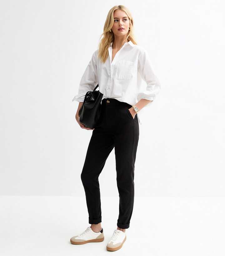 Tall Black Tapered Leg Slim Fit Chino Trousers | New Look