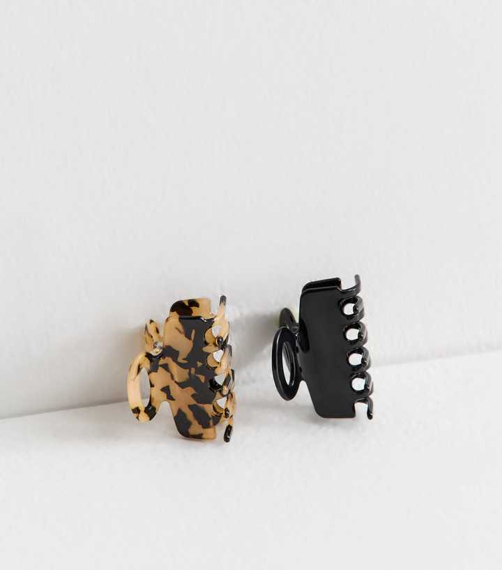 Pack of 2 Black and Patterned Hair Clips | New Look