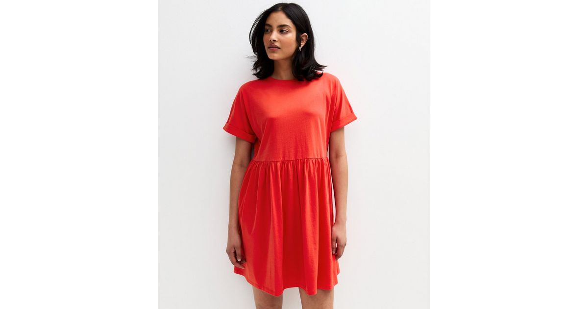 Red Smock Mini Dress | New Look