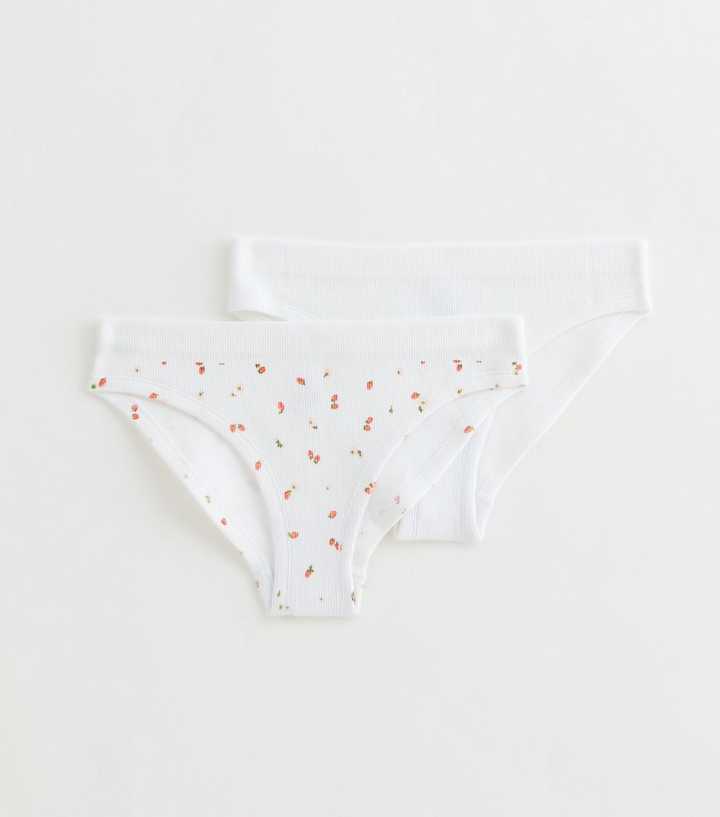 Girls Pack of 2 White Briefs | New Look