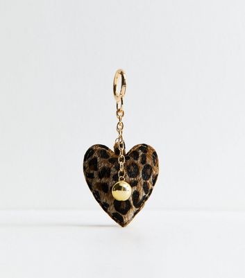 Brown Leopard Heart Bag Charm | New Look