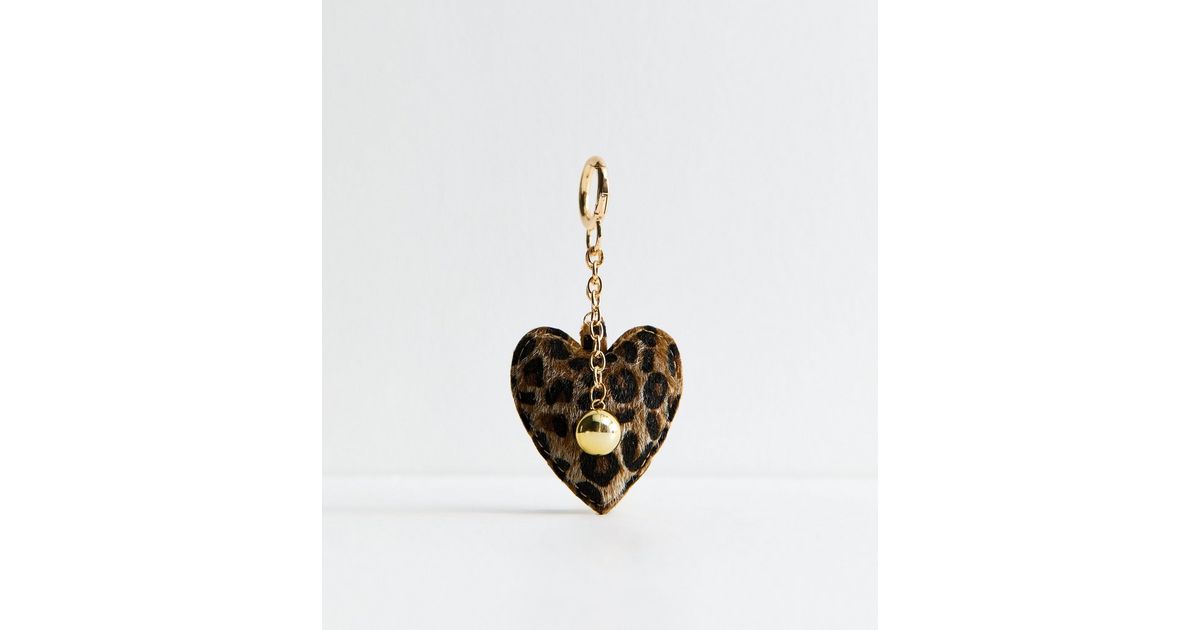 Brown Leopard Heart Bag Charm | New Look
