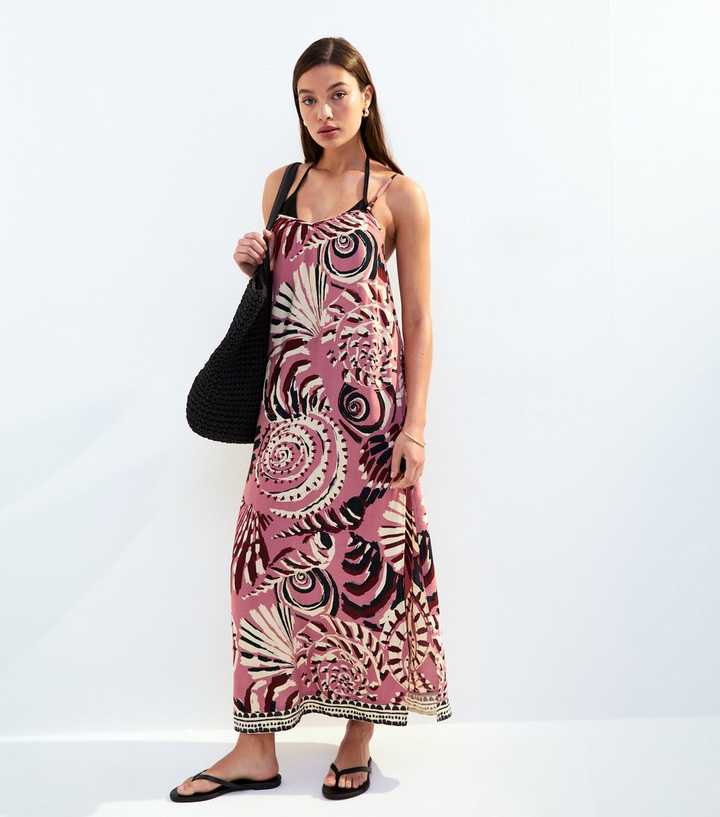 Pink Shell Print Maxi Dress | New Look