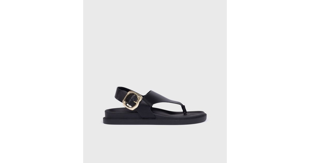 London Rebel Thong Strap Sandals | New Look