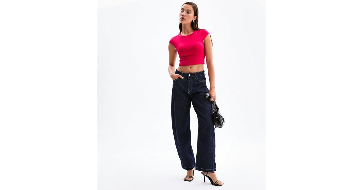 Bright Pink Twist Back Cropped Top | New Look