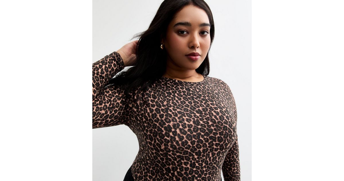 Curves Brown Leopard Print Bodysuit | New Look