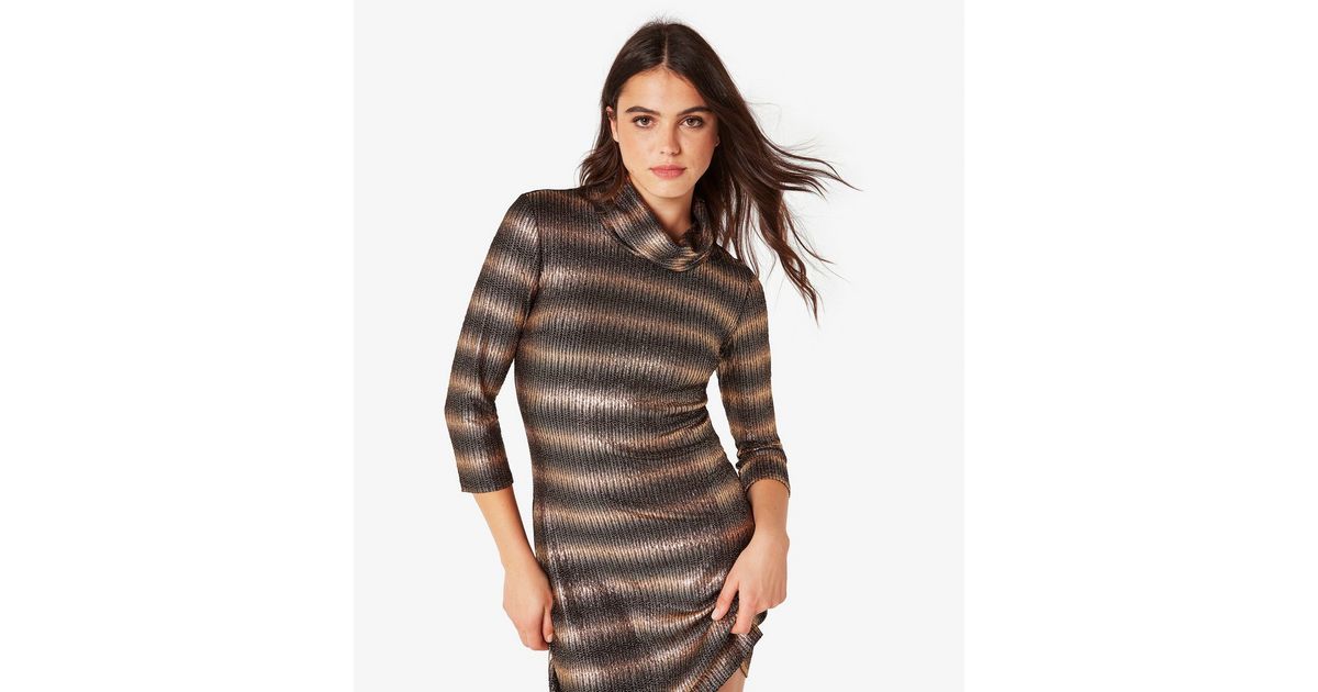 Apricot Black Metallic Ombre Mini Dress | New Look