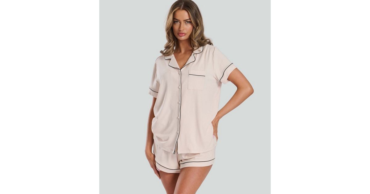 Loungeable Cream Shirt and Shorts Pyjama Set | New Look