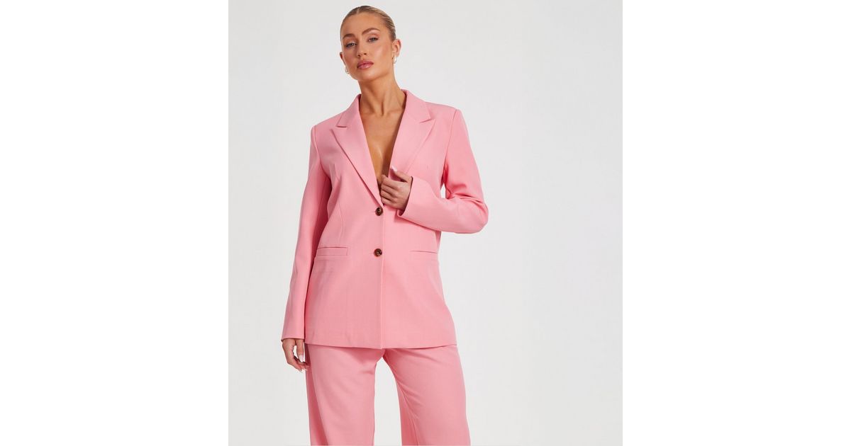 QUIZ Pink Single Breasted Blazer | New Look
