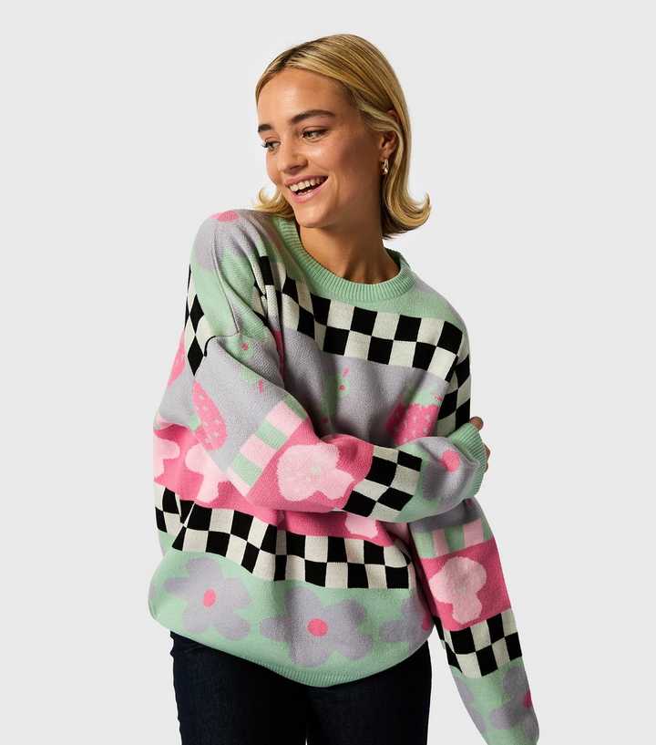 Skinnydip Green Strawberry and Olive Knitted Jumper | New Look