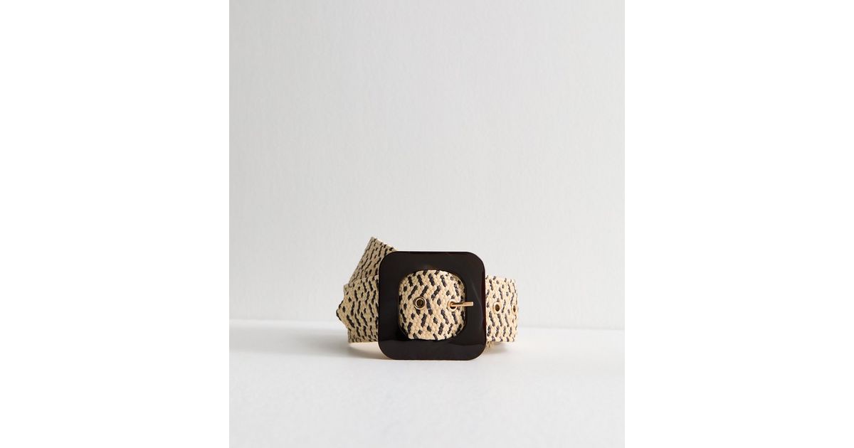 Stone Woven Raffia Belt | New Look