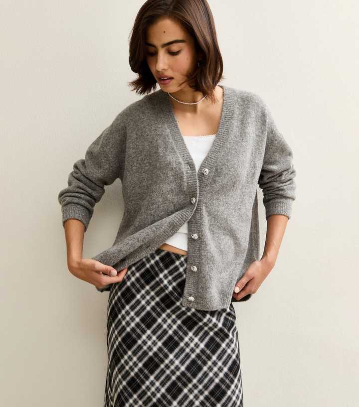 Grey Oversized Boyfriend Cardigan | New Look