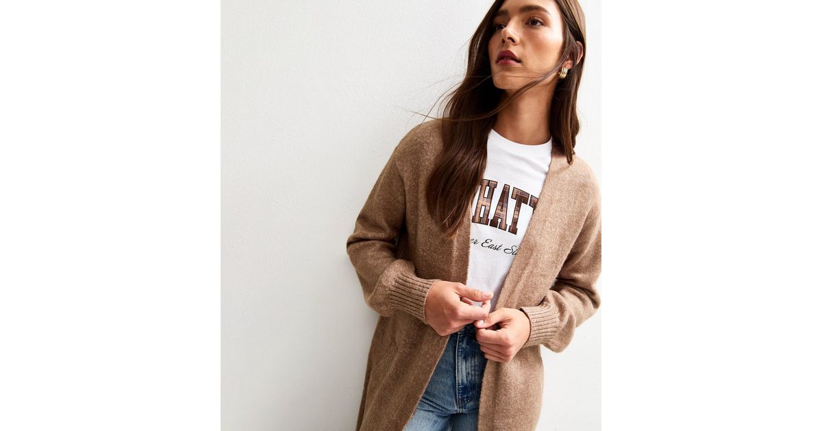 Mink Relaxed Longline Cardigan | New Look