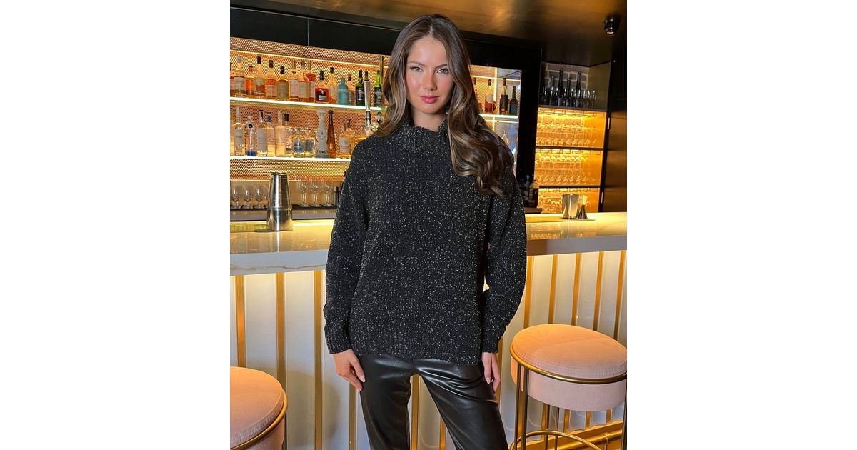 AX Paris Black Metallic Roll Neck Jumper | New Look