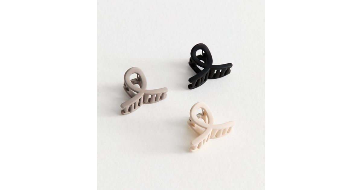 Pack Of 3 Multicoloured Mini Claw Clips | New Look