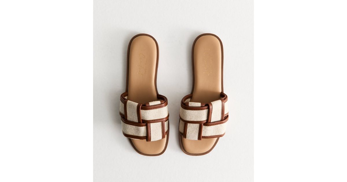 Off White Woven Mules | New Look