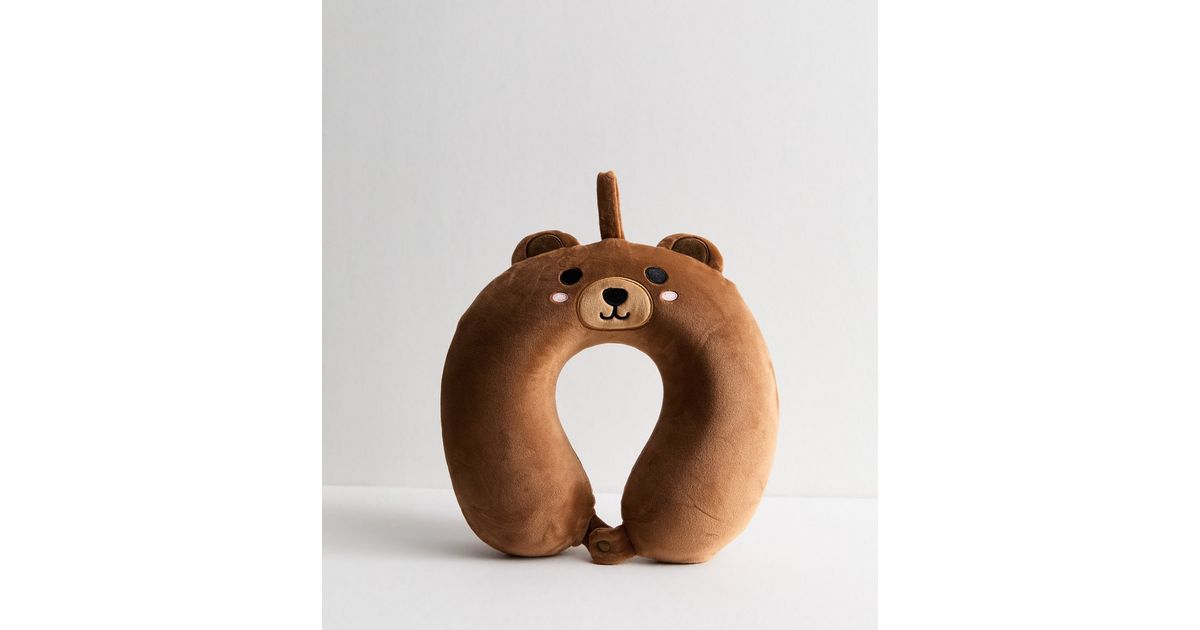 Brown Bear Travel Neck Pillow | New Look