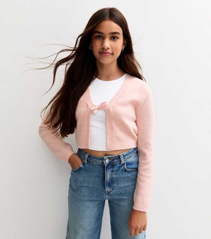 Girls Pink Knitted Cardigan | New Look