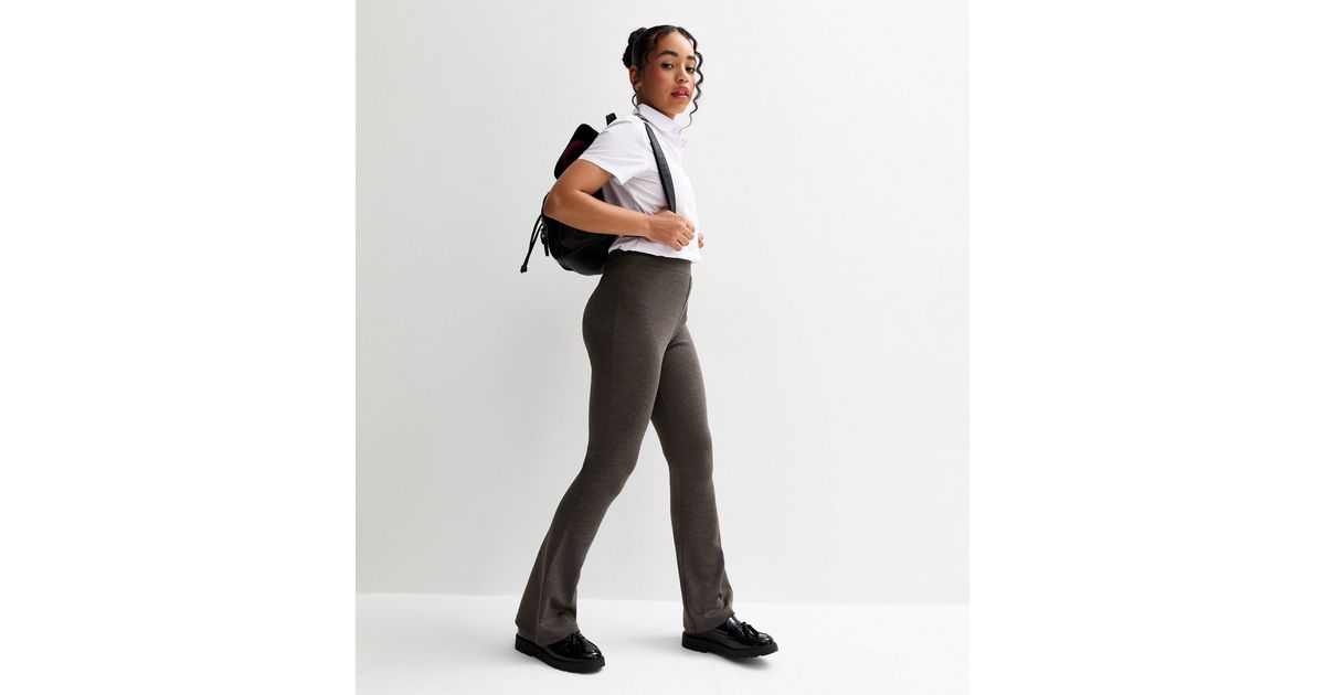 Girls Grey Flared Leg School Trousers | New Look