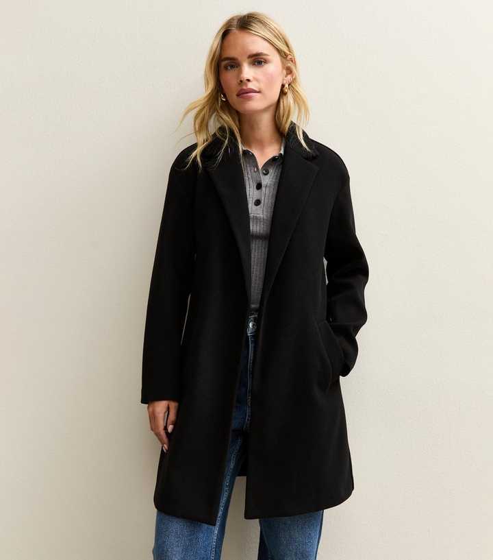 Petite Black Unlined Tailored Coat | New Look