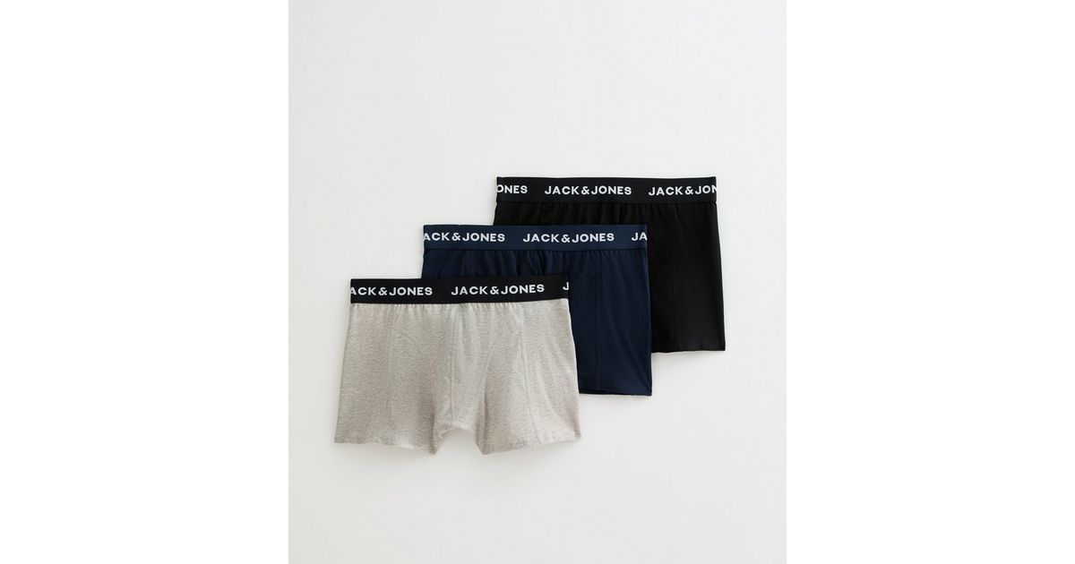 Jack & Jones Pack of 3 Multicoloured Branded Boxers | New Look