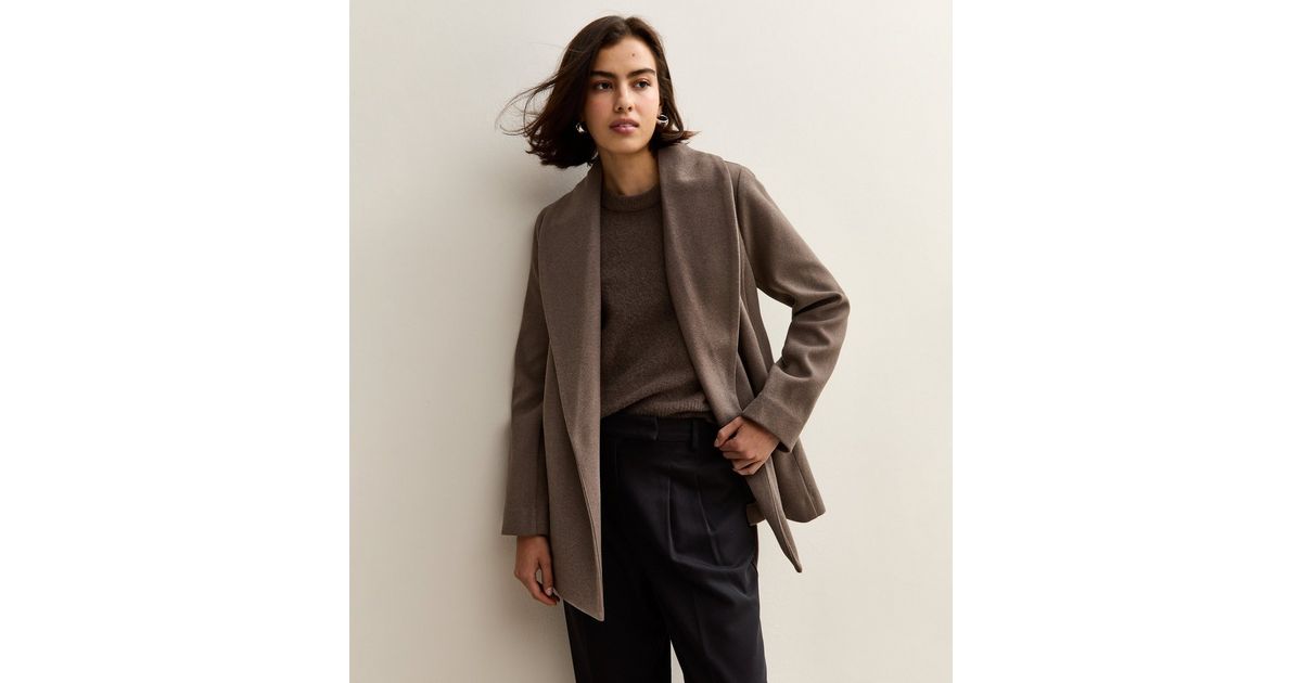 Mink Soft Touch Shawl Lapel Short Coat | New Look