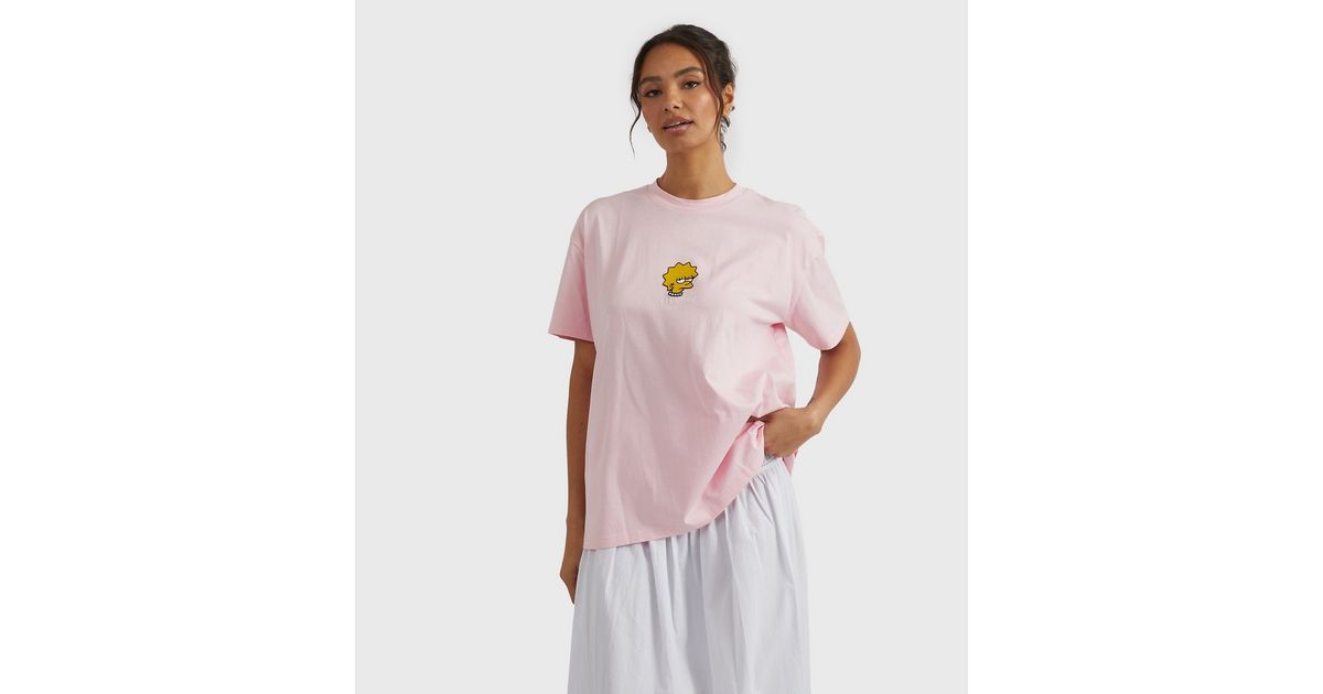 Skinnydip Light Pink Simpsons Not In the Mood T-Shirt | New Look