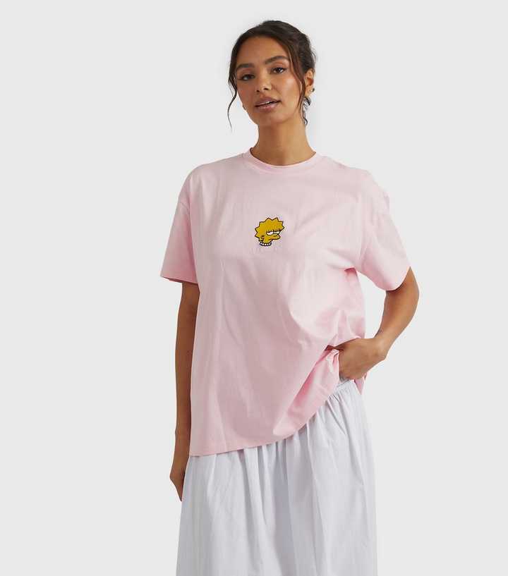 Skinnydip Light Pink Simpsons Not In the Mood T-Shirt | New Look