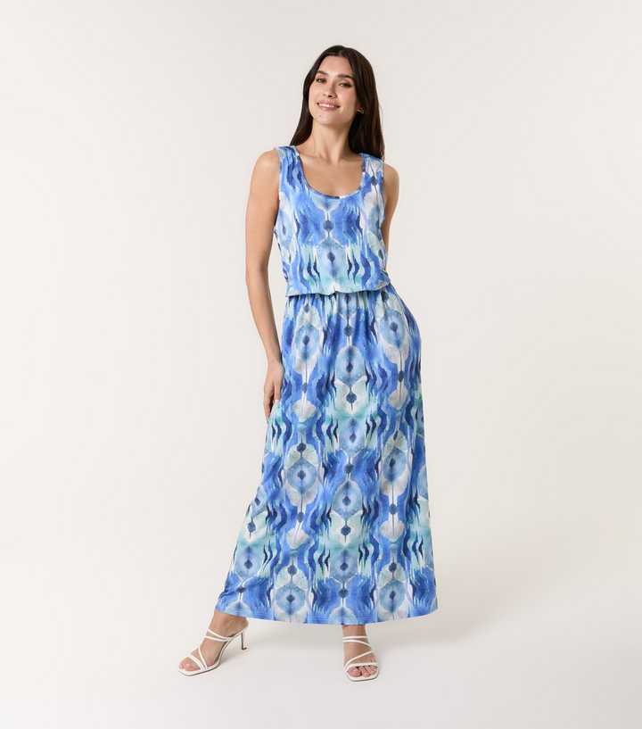 Blue Vanilla Blue Printed Bubble Hem Maxi Dress | New Look