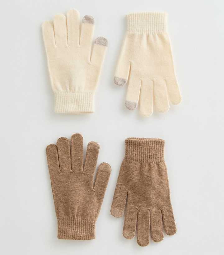 Pack of Two Cream Magic Gloves | New Look