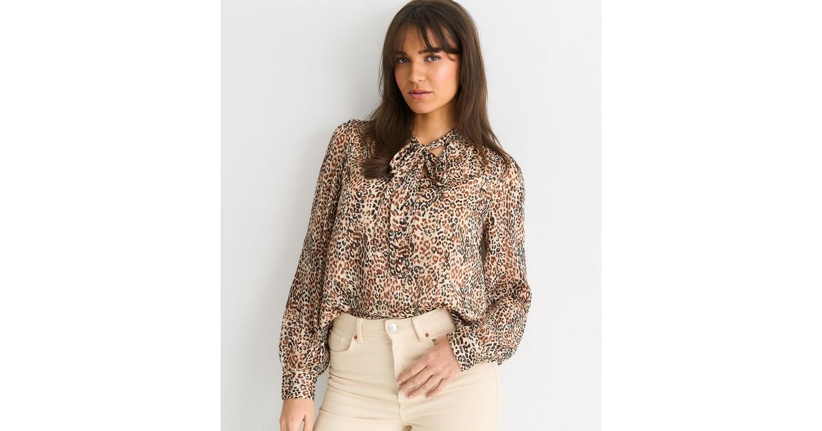 Gini London Rust Animal Print Blouse | New Look