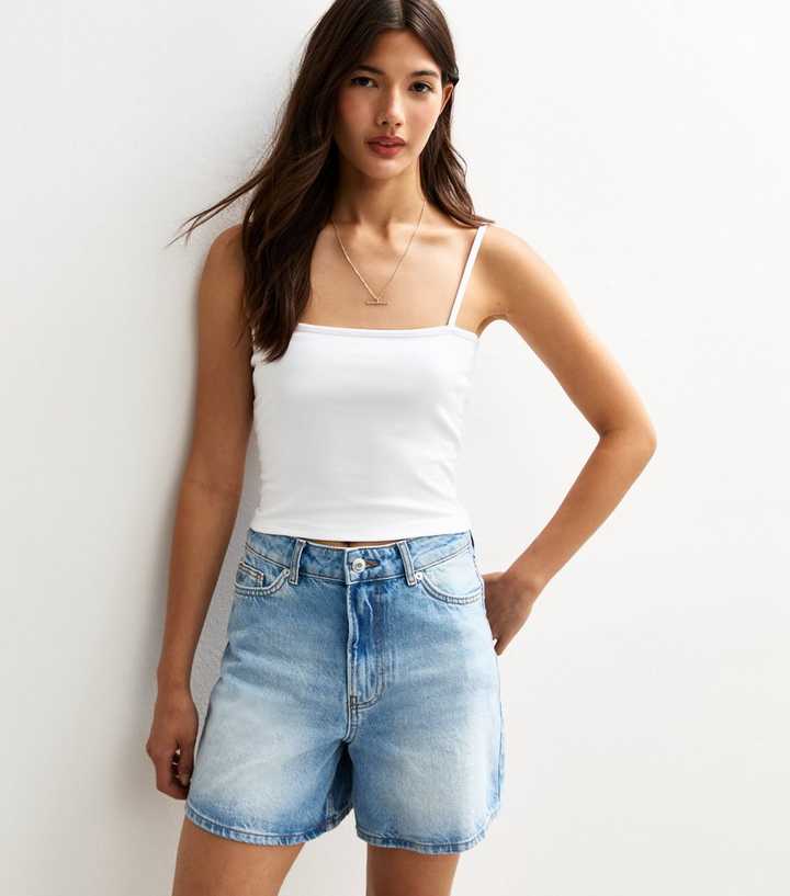 White Strappy Square Neck Cami Top | New Look