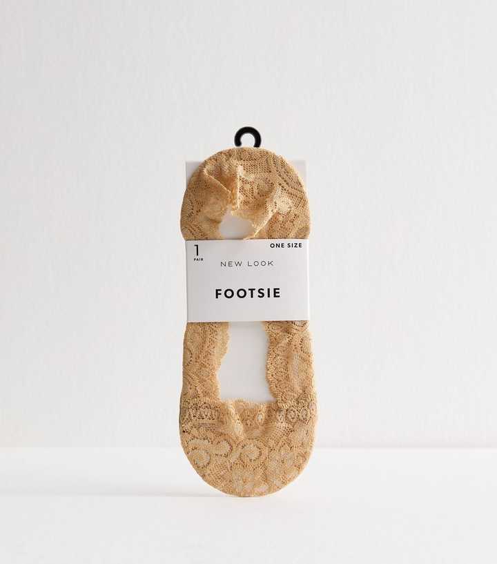 Tan Lace Footsie Socks | New Look