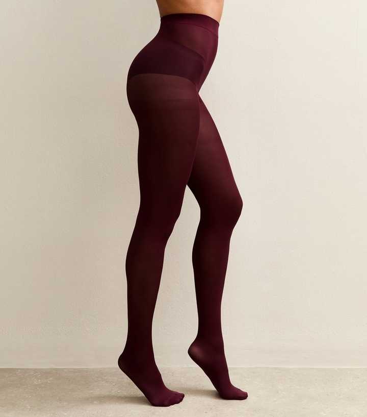 Dark Burgundy Opaque 70 Denier Tights | New Look