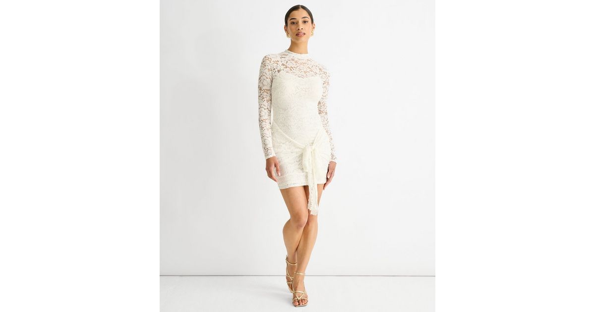 Gini London White Lace Bodycon Mini Dress | New Look