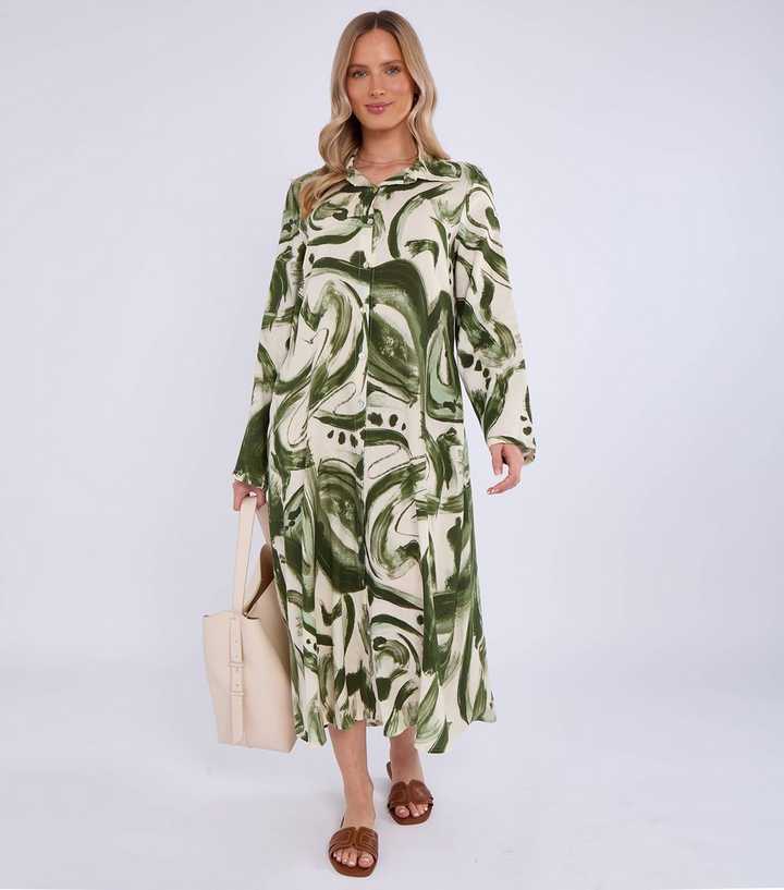 Gini London Linen Blend Pocket Shirt Midi Dress | New Look