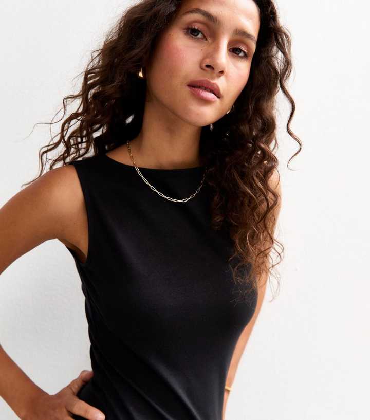 Black Slash Neck Vest Top | New Look