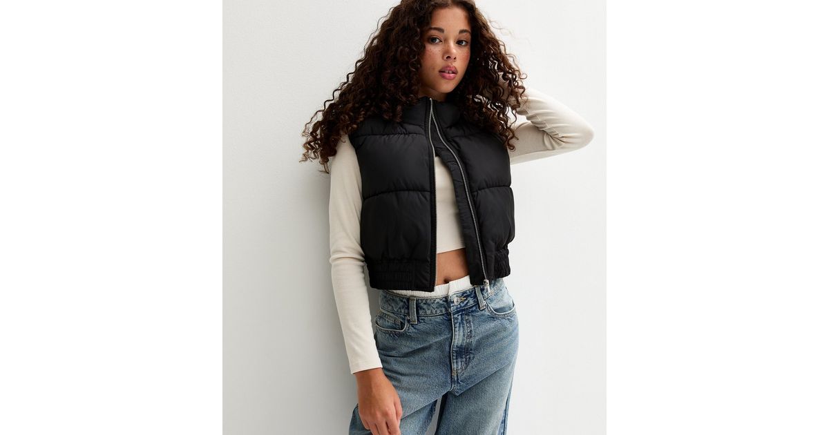 Girls Black Cropped Gilet | New Look