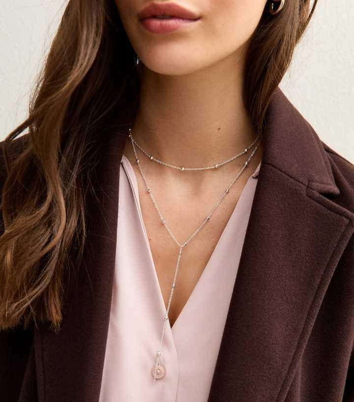 Silver Tone Layered Ball Chain Necklace | New Look