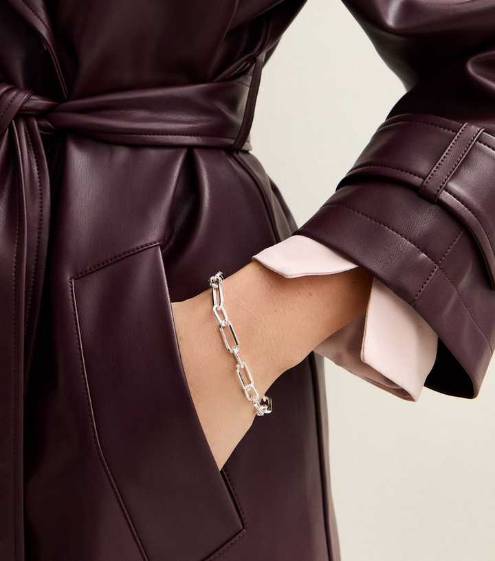 Silver Tone Rectangular Link Bracelet | New Look