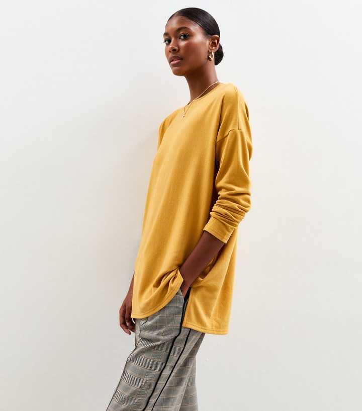 Dark Yellow Soft Touch Long Sleeve Top | New Look