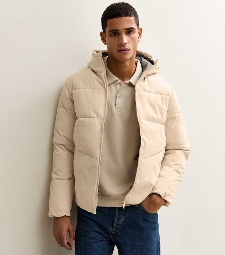 Jack & Jones Cream Regular Puffer Jacket | New Look