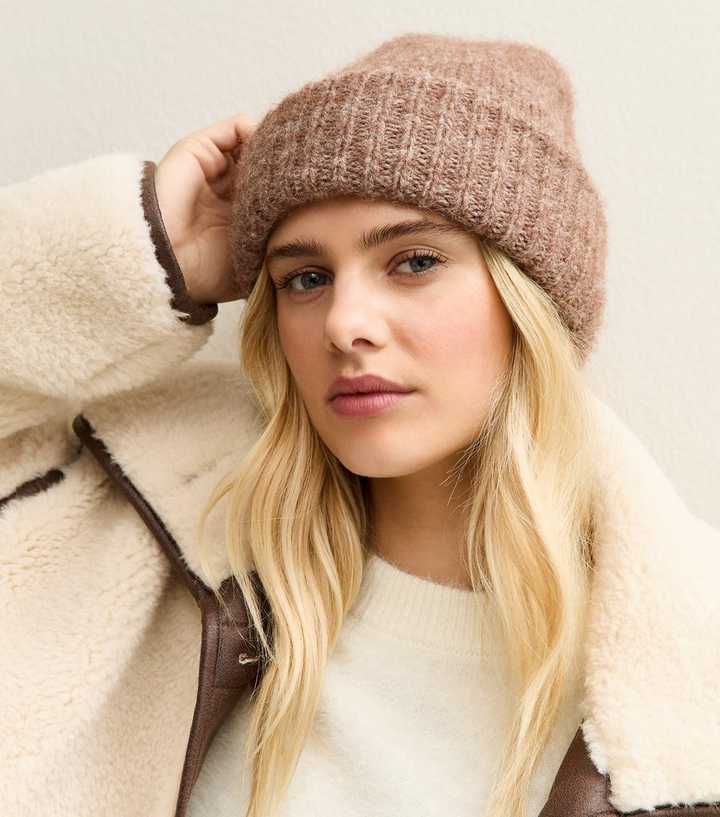 Brown Mixed Yarn Beanie | New Look